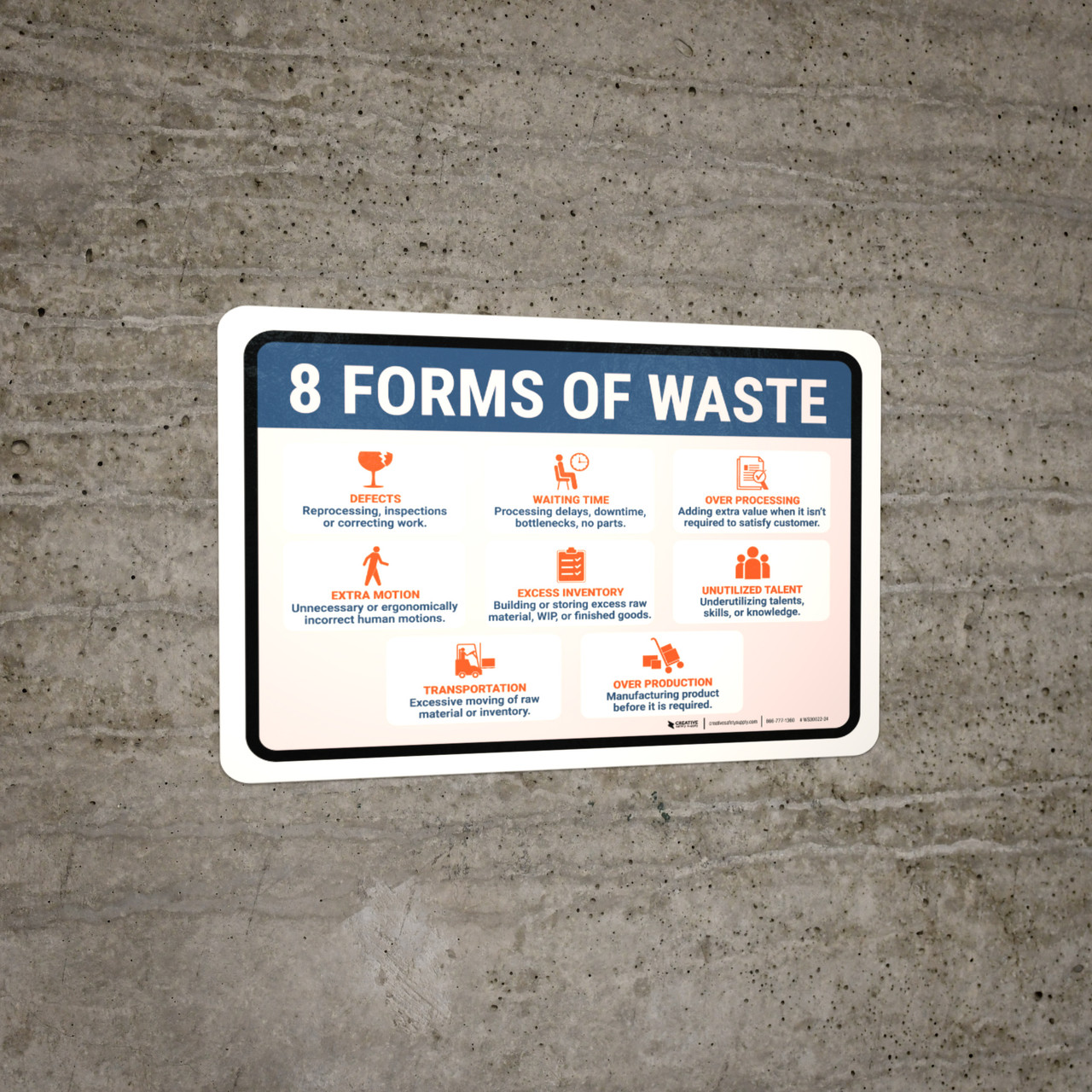 8 Forms of Waste Landscape - Wall Sign | Creative Safety Supply