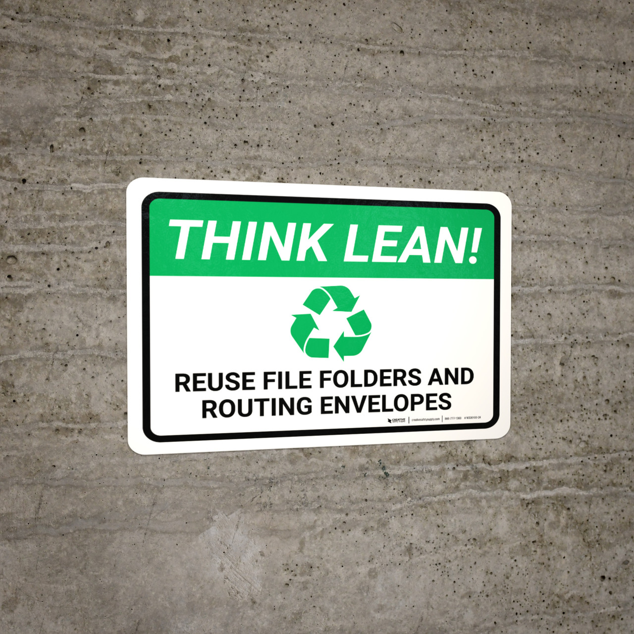 Think Lean: Reuse File Folders And Routing Envelopes Landscape - Wall Sign