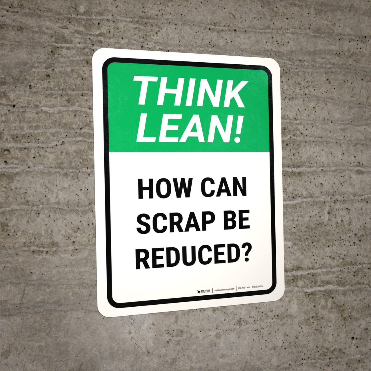 Think Lean: How Can Scrap Be Reduced Portrait - Wall Sign