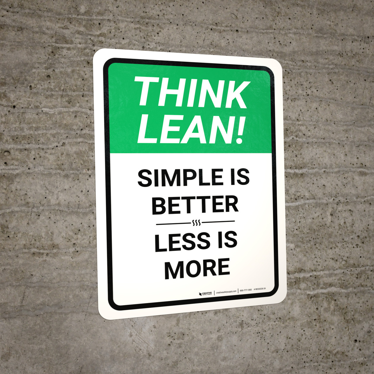 Think Lean: Simple is Better Portrait - Wall Sign