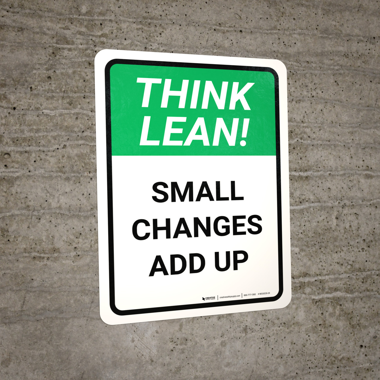 Think Lean: Small Changes Add Up Portrait - Wall Sign