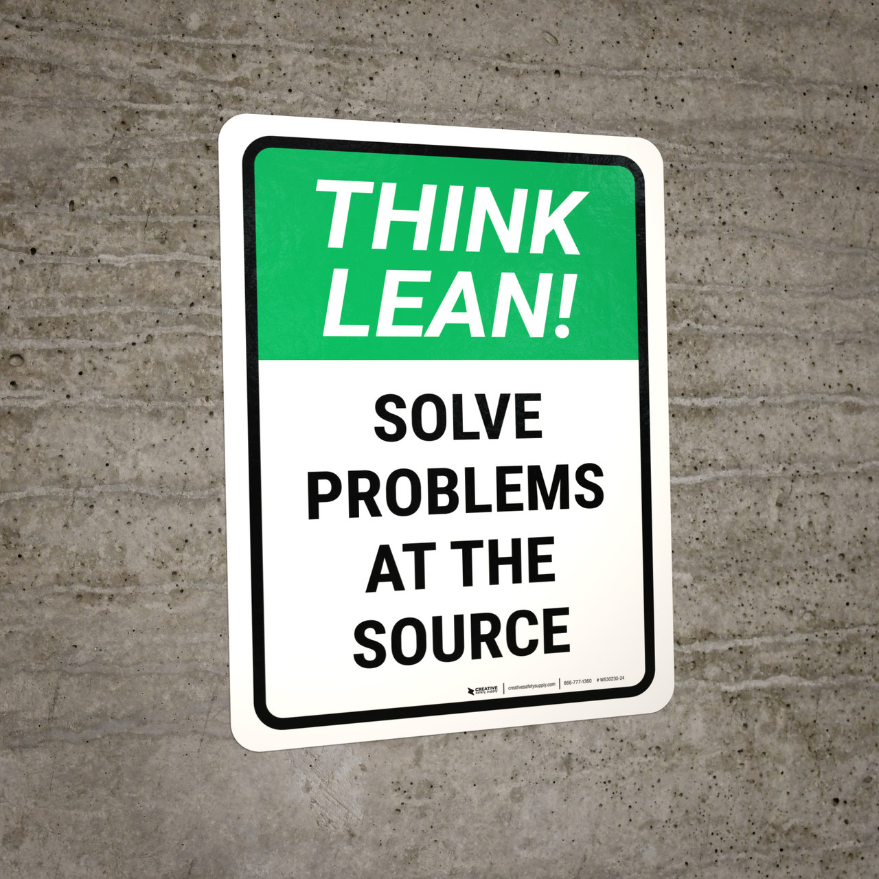 Think Lean: Solve Problems At The Source Portrait - Wall Sign