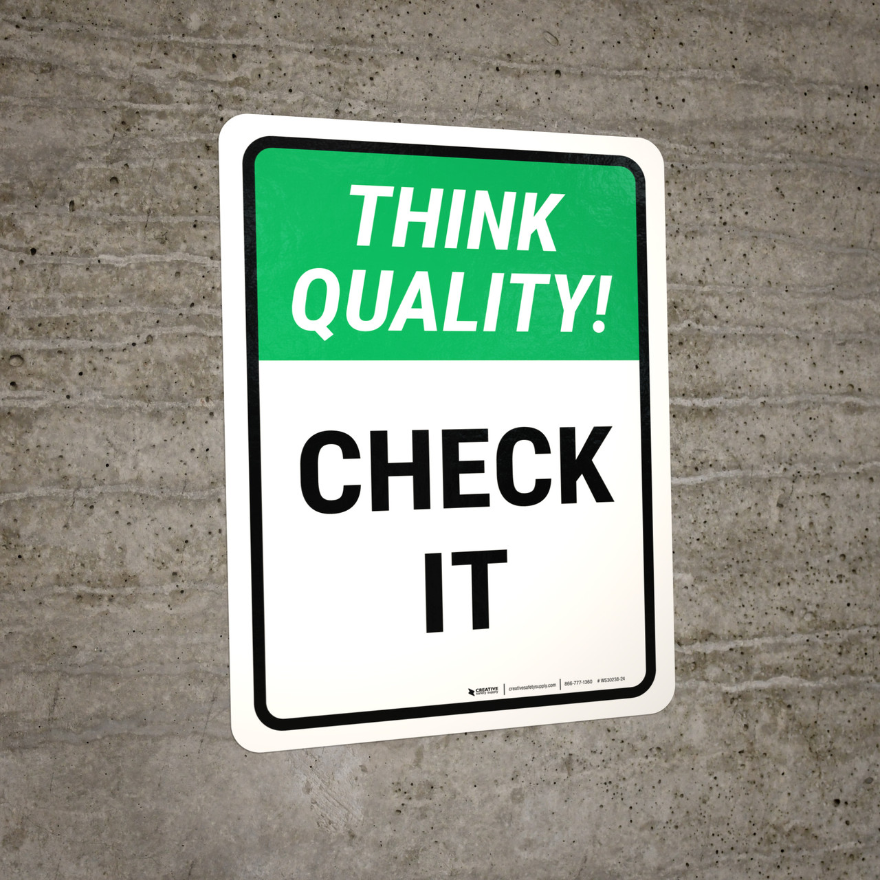 Think Quality: Check It Portrait - Wall Sign