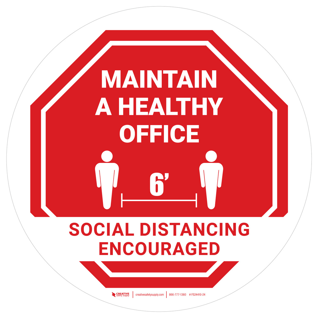 Maintain A Healthy Office Social Distancing Encouraged Stop Circular ...