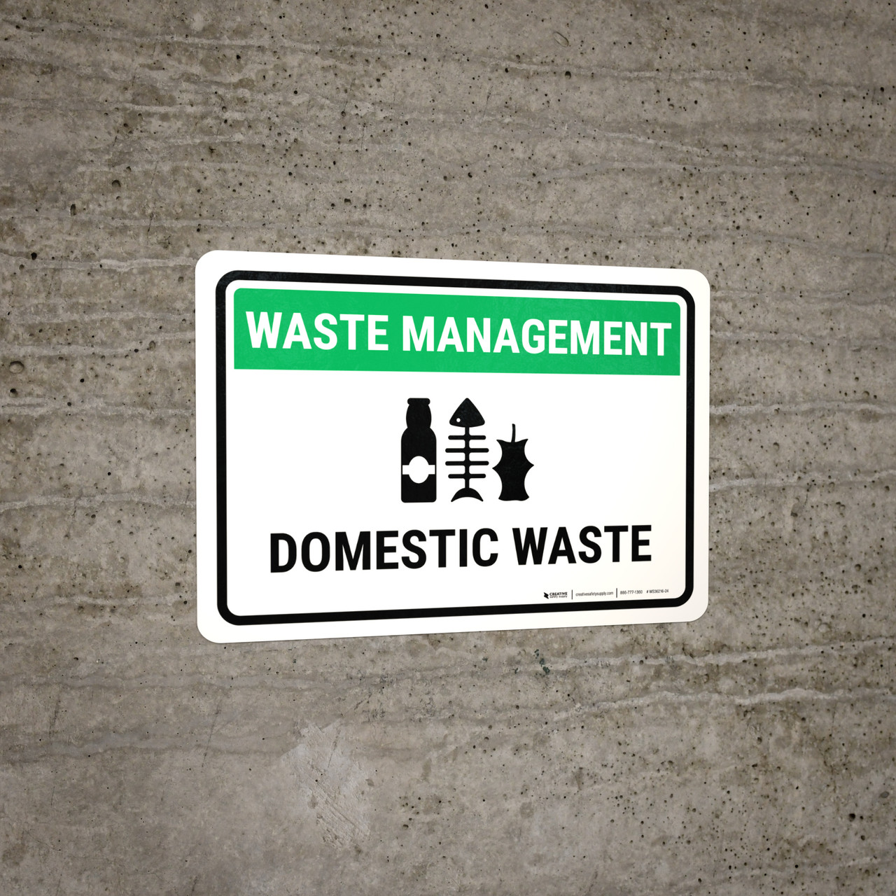Waste Management: Domestic waste Landscape - Wall Sign