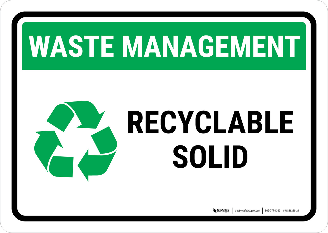 Waste Management: Recyclable Solid Landscape - Wall Sign