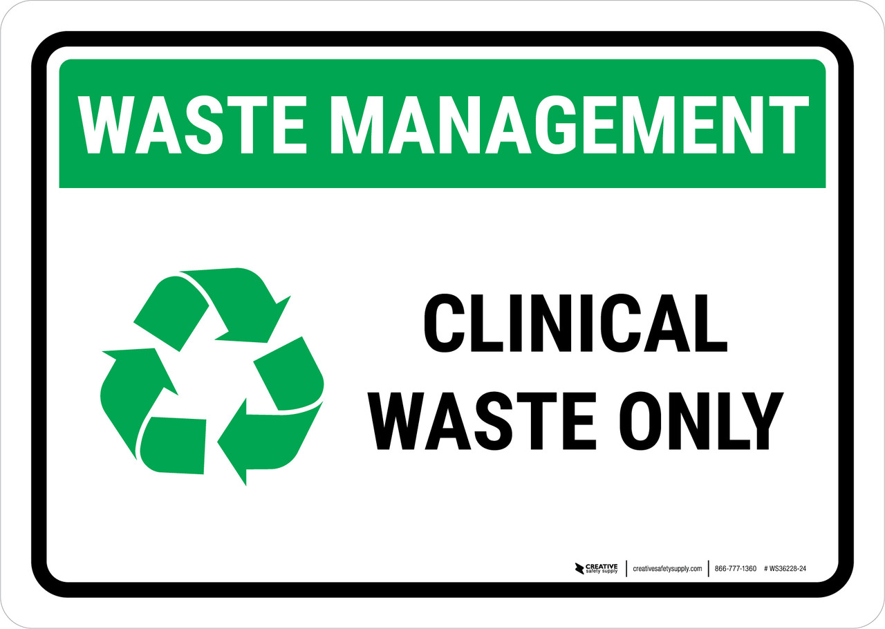 Waste Management: Recycle Clinical waste Landscape - Wall Sign