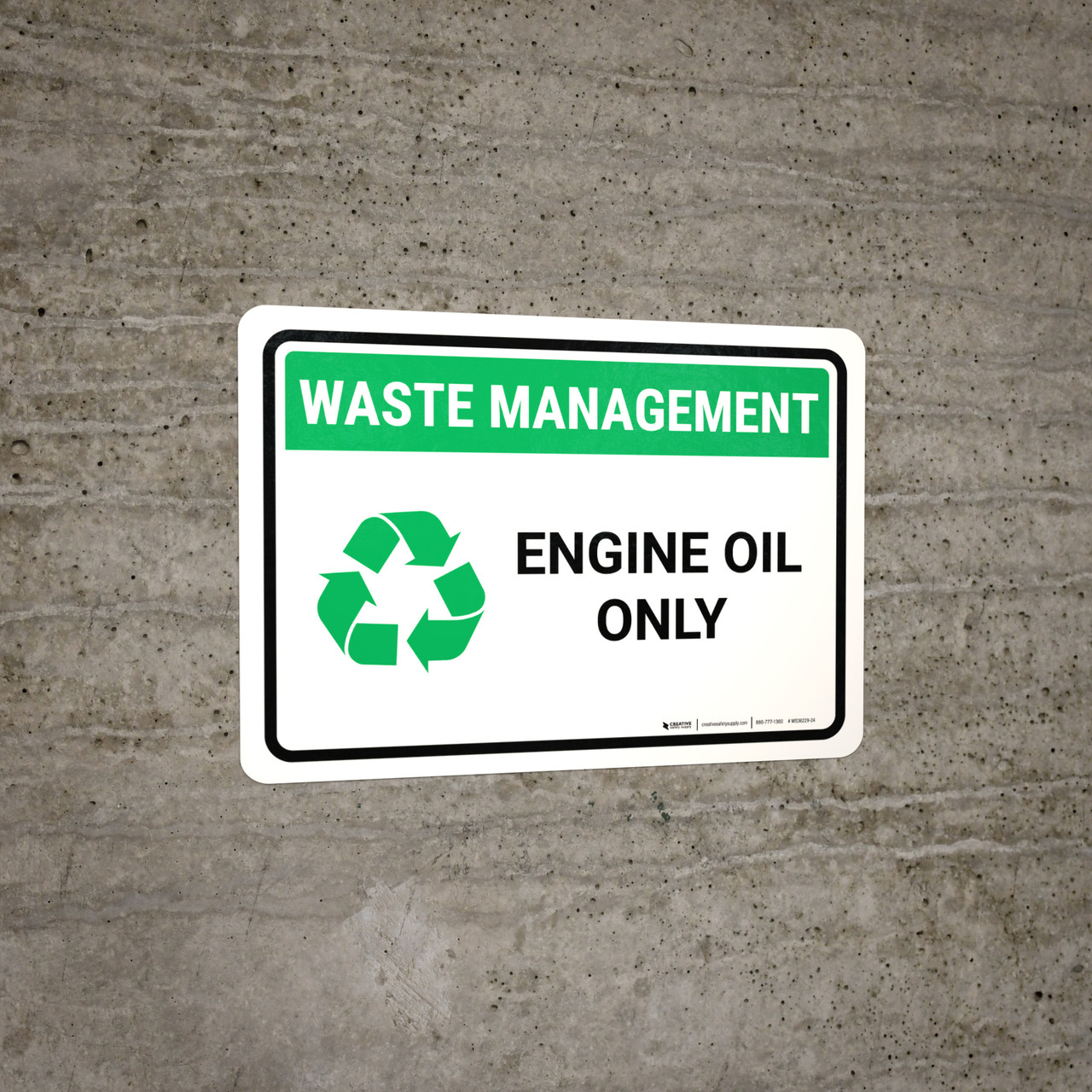 Waste Management: Recycle Engine oil Landscape - Wall Sign
