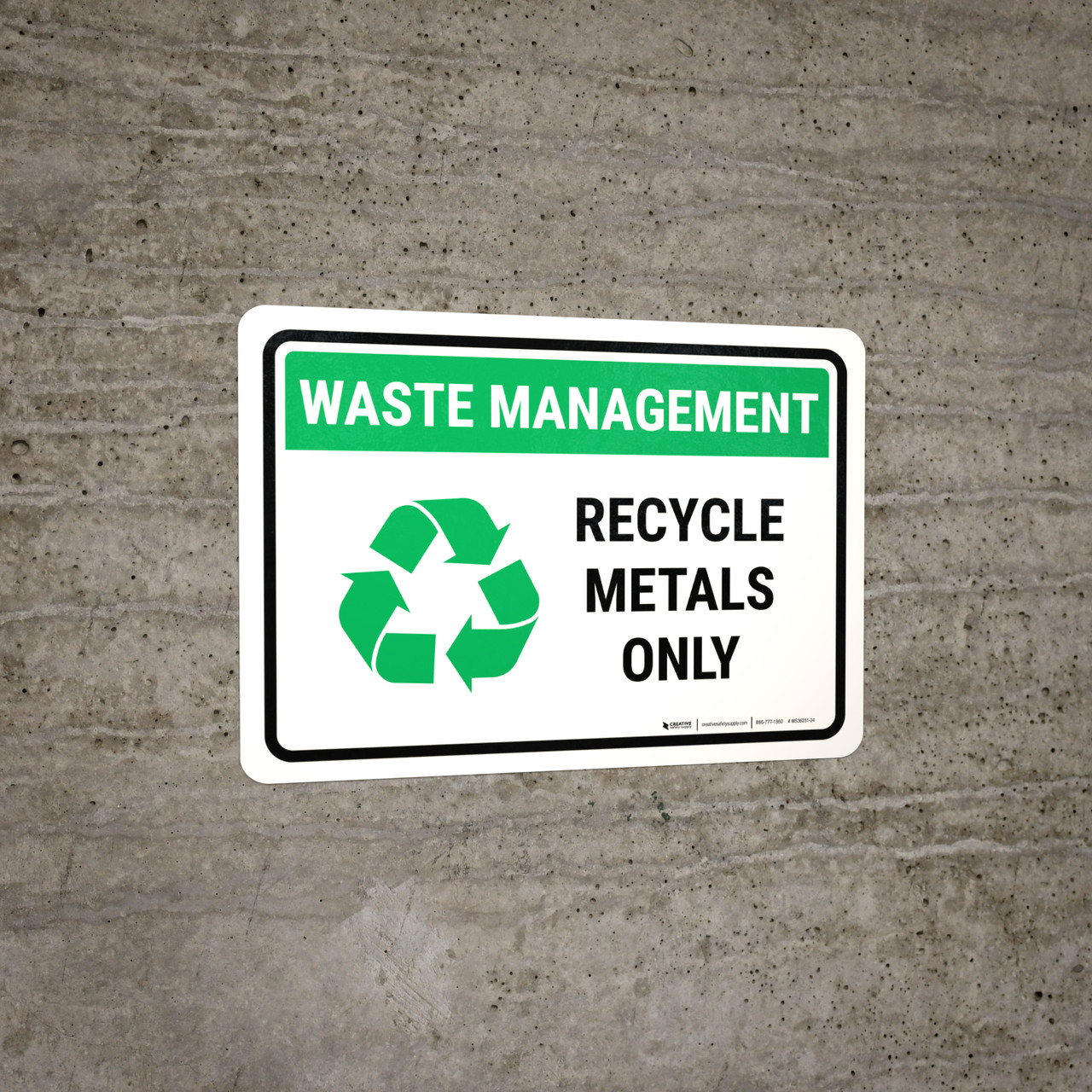 Waste Management: Recycle Metals Landscape - Wall Sign