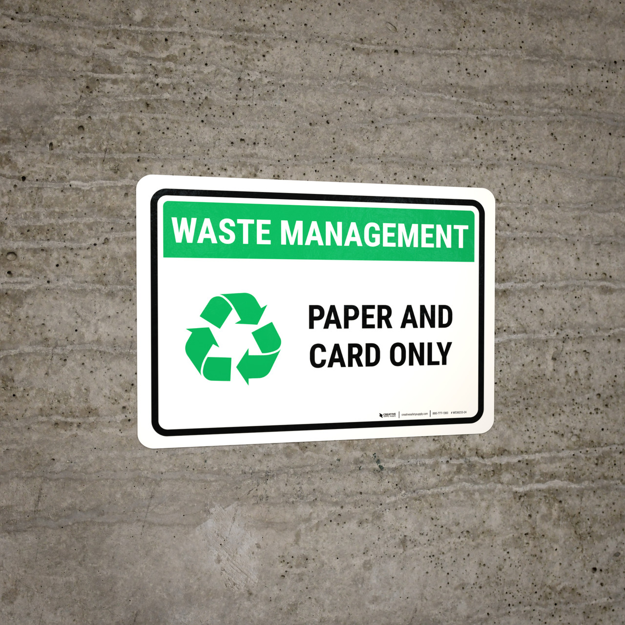 Waste Management: Recycle Paper and card Landscape - Wall Sign