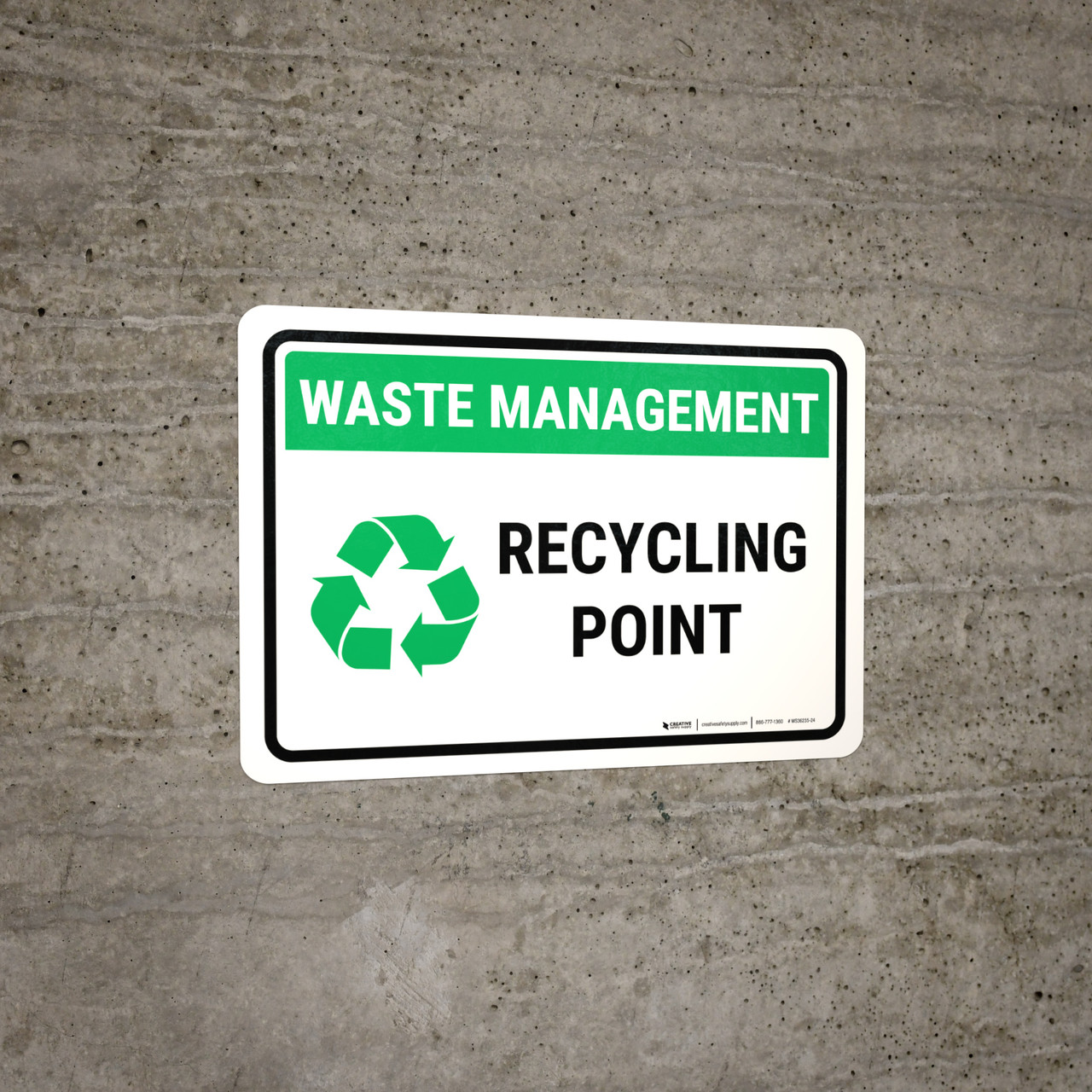 Waste Management: Recycling point Landscape - Wall Sign