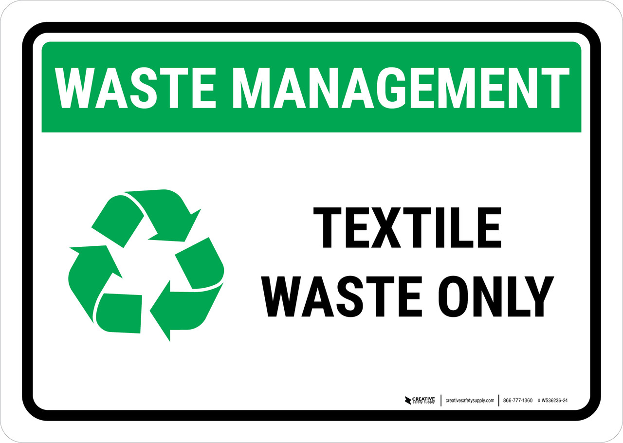 Waste Management: Textile waste Landscape - Wall Sign