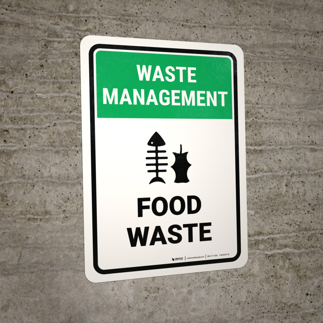 Waste Management: Food waste Portrait - Wall Sign