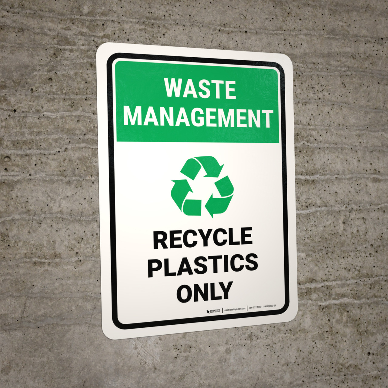 Waste Management: Recycle Plastics Portrait - Wall Sign