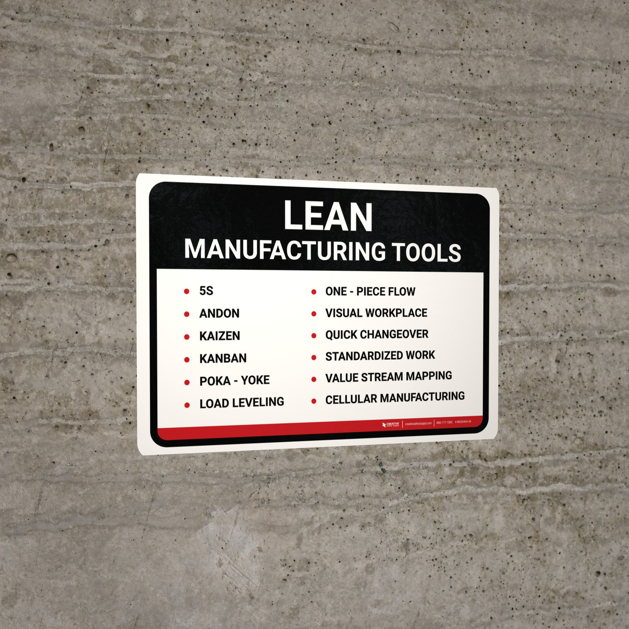 Lean Manufacturing Tools Landscape - Wall Sign