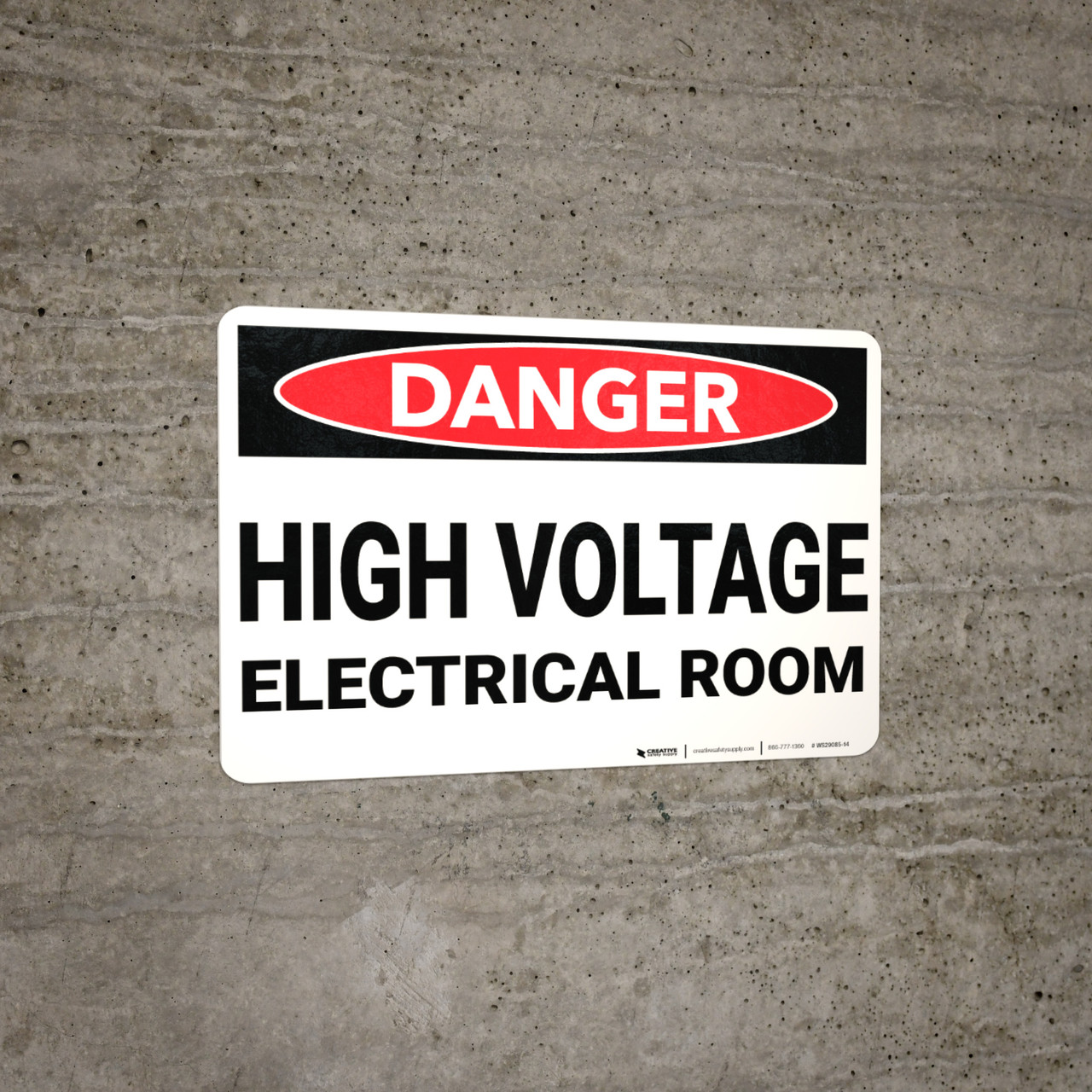Danger: High Voltage Electrical Room - Wall Sign | Creative Safety Supply