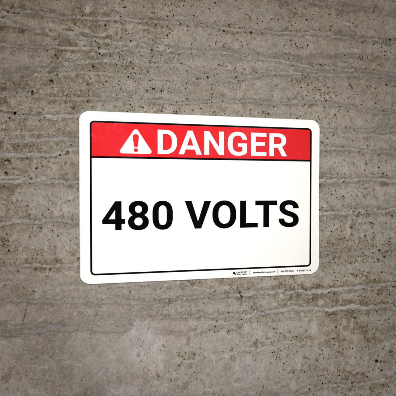 Danger: 480 Volts - Wall Sign
