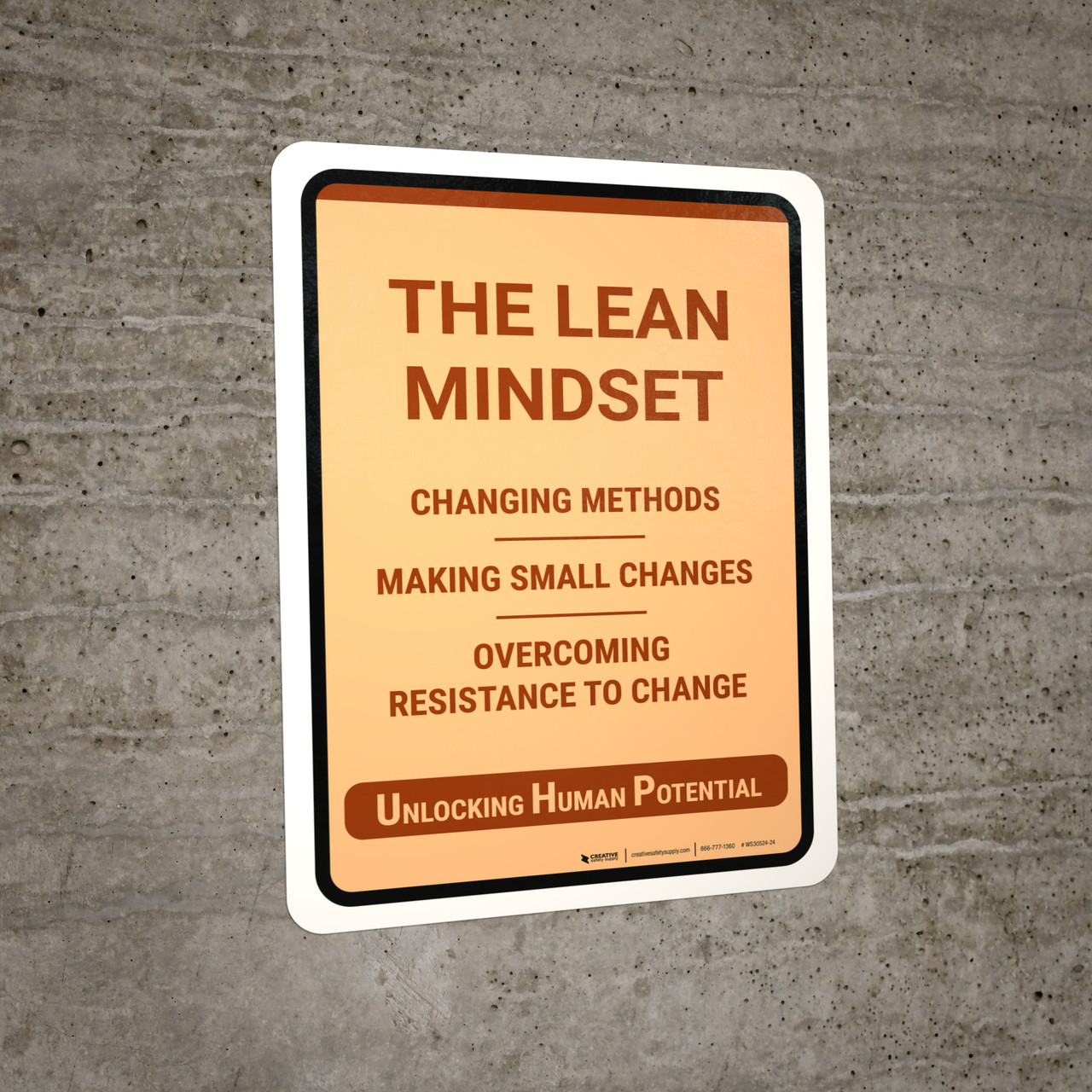 The Lean Mindset Portrait - Wall Sign