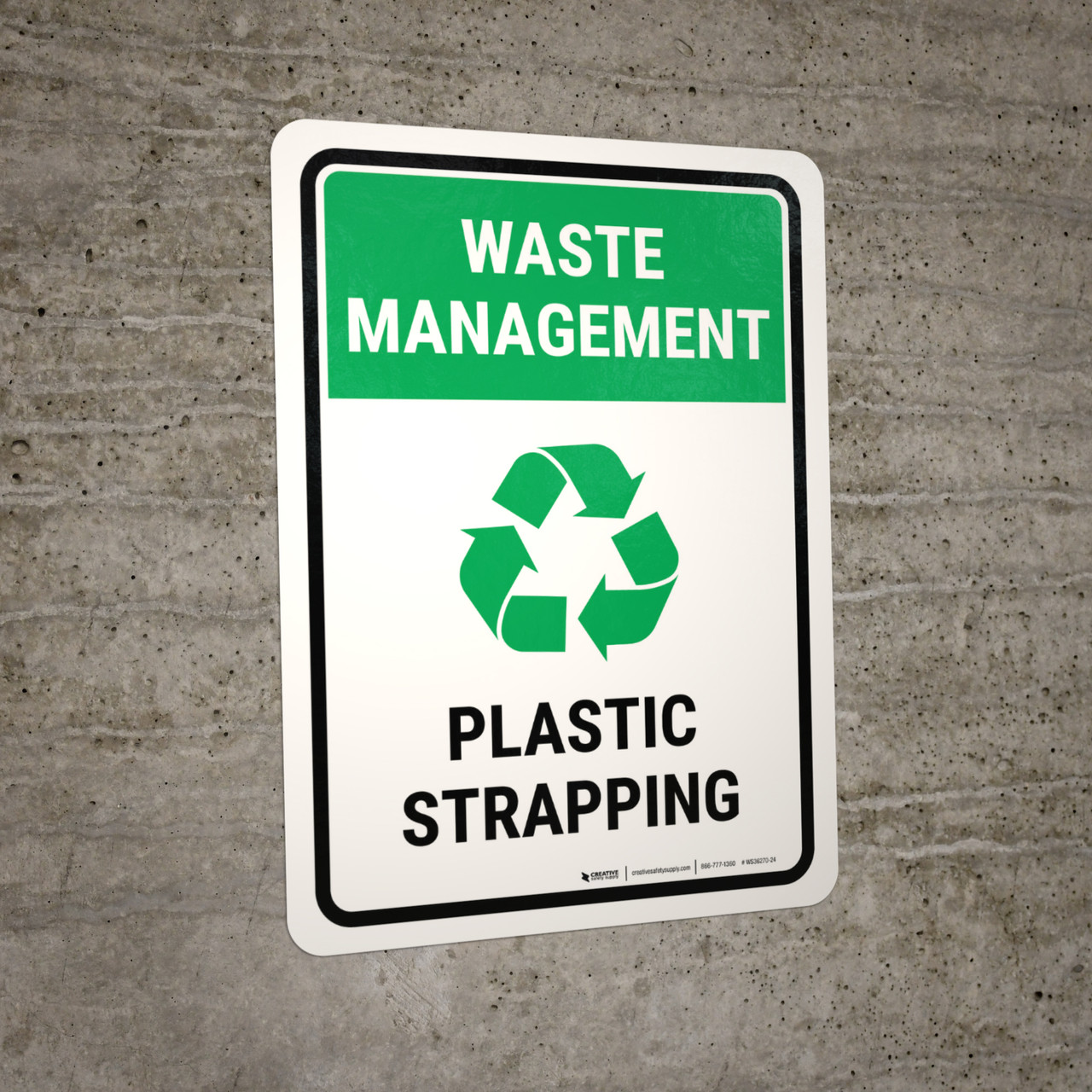 Waste Management Plastic Strapping Portrait - Wall Sign