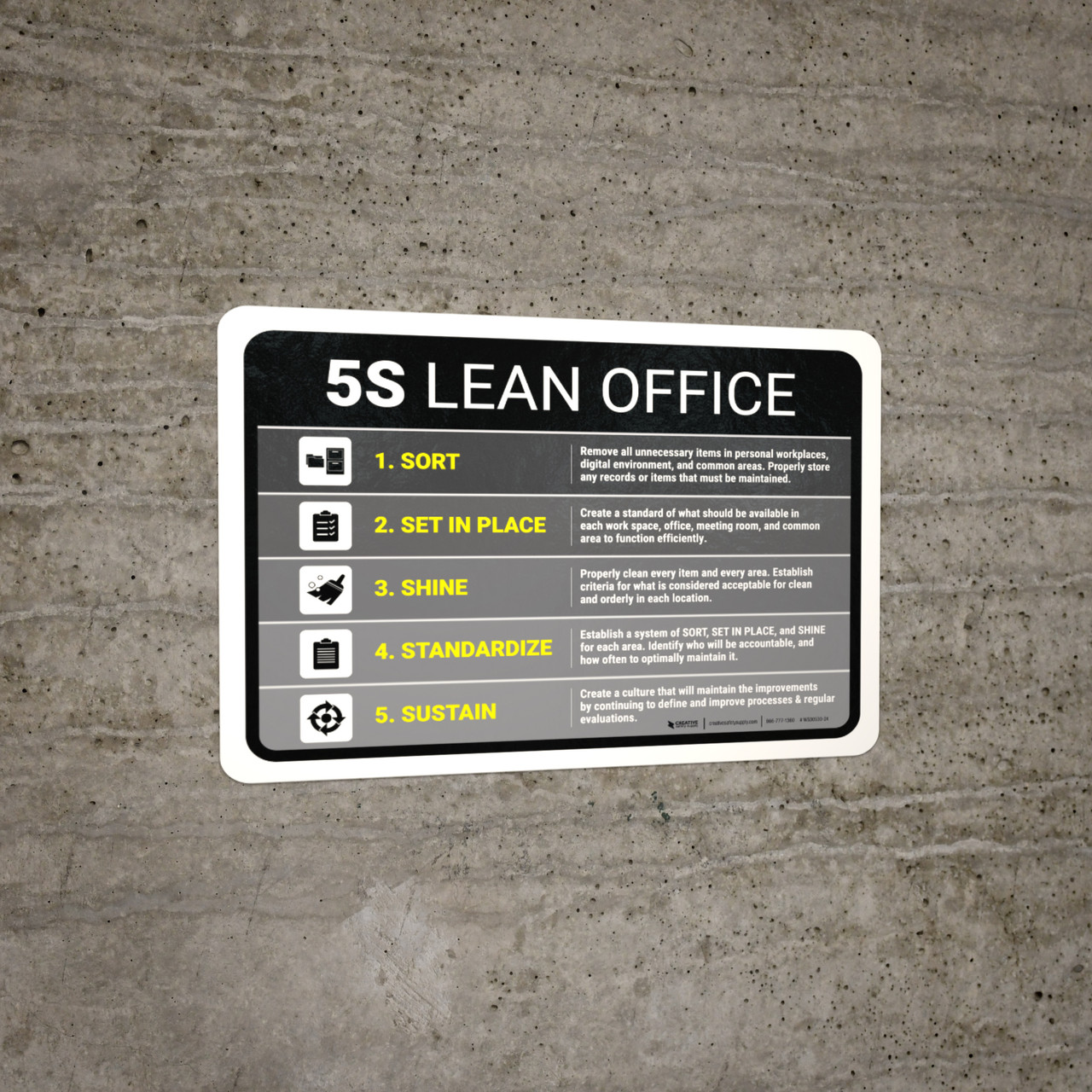 5S Lean Office Landscape - Wall Sign