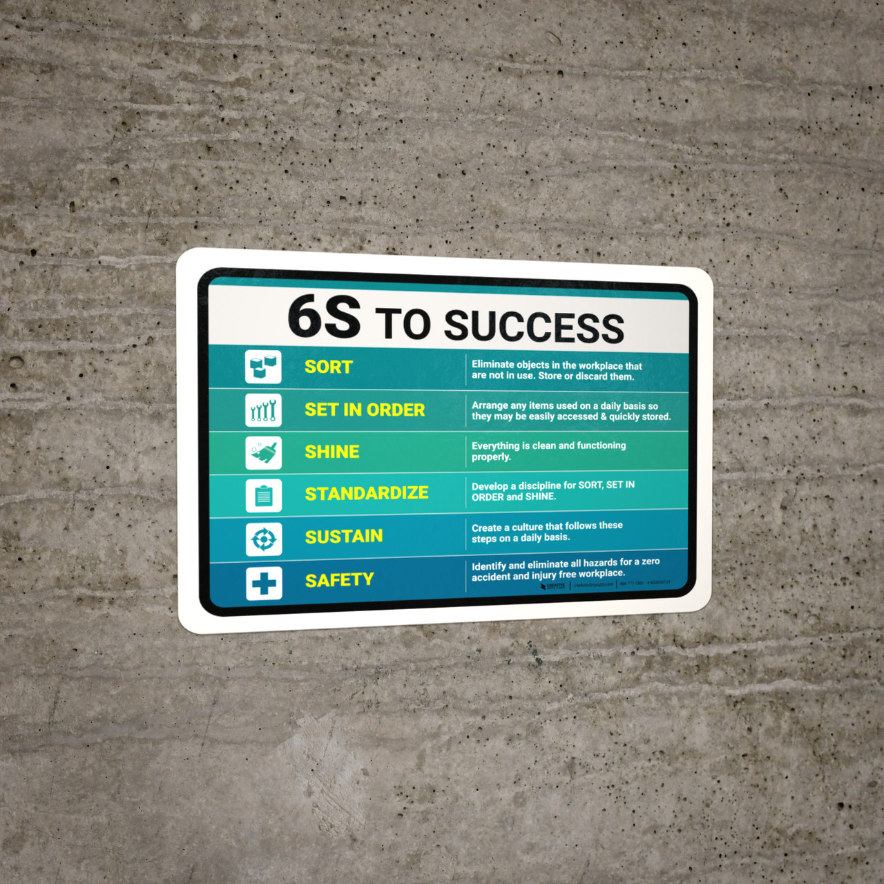 6S To Success Landscape - Wall Sign