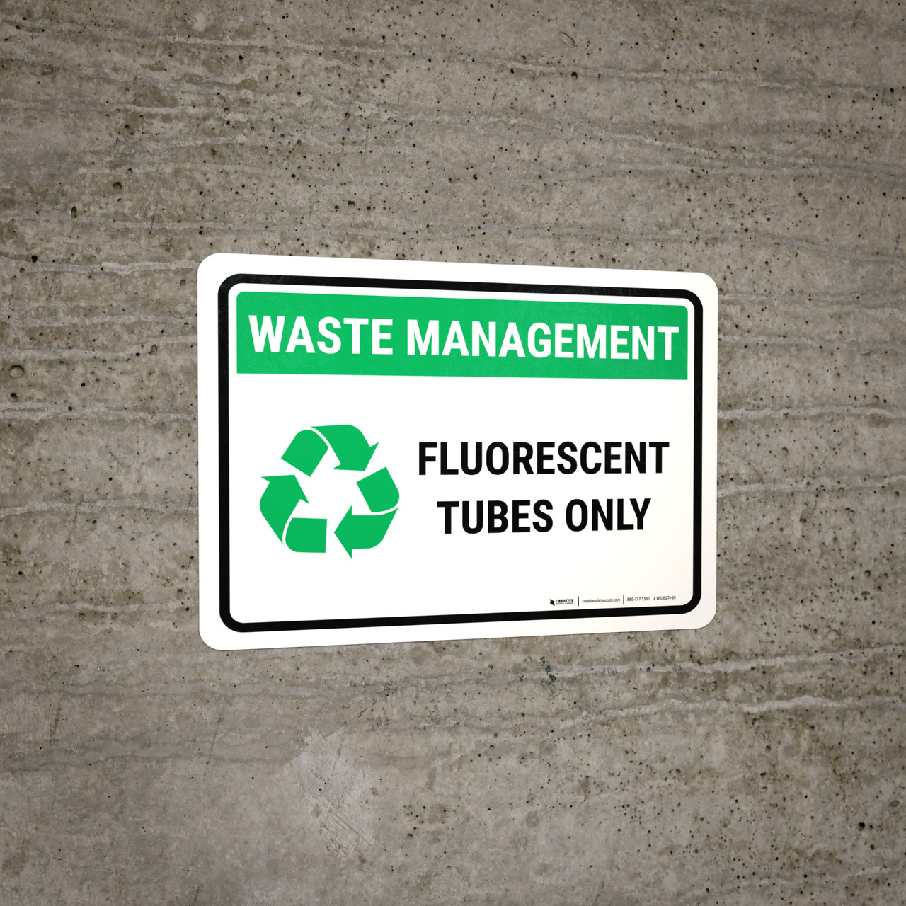 Waste Management - Fluorescent Tubes Landscape - Wall Sign