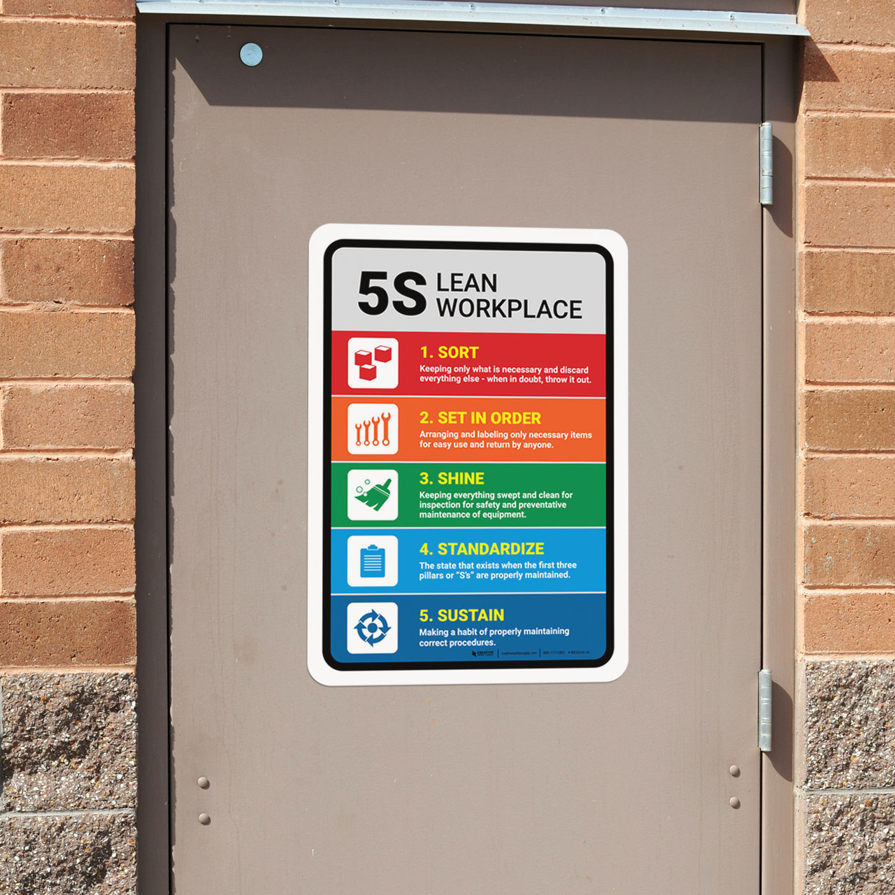 5S Lean Workplace Portrait - Wall Sign