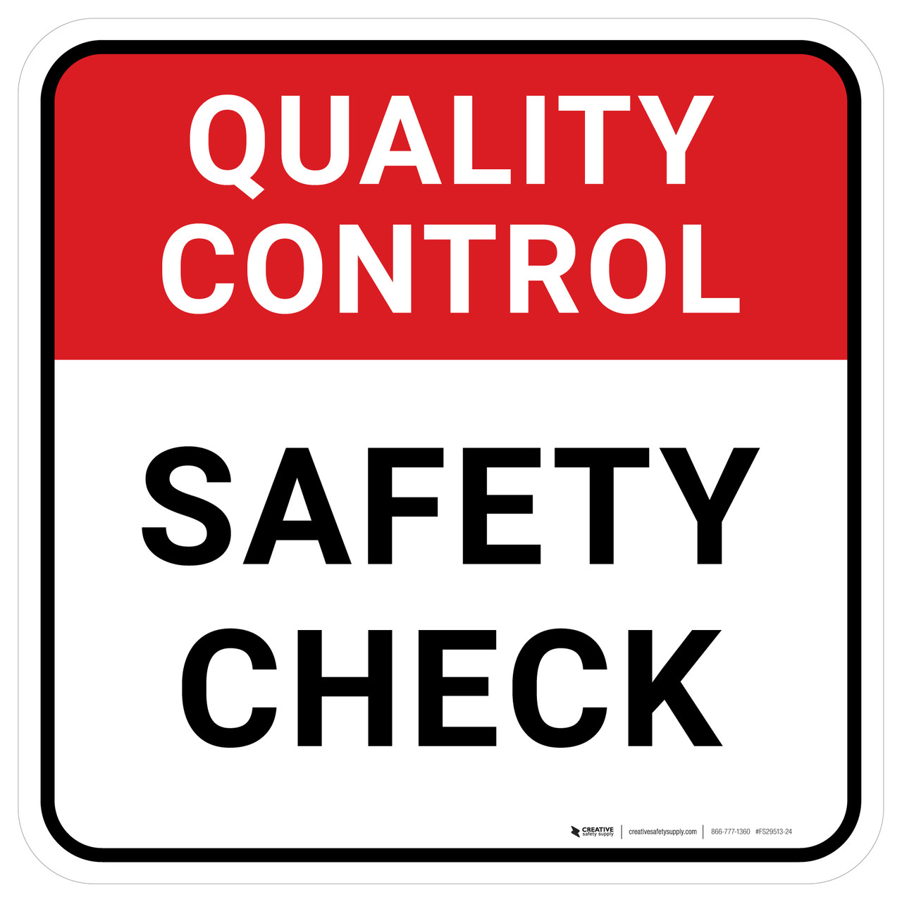 Quality Control: Safety Check Square - Floor Sign