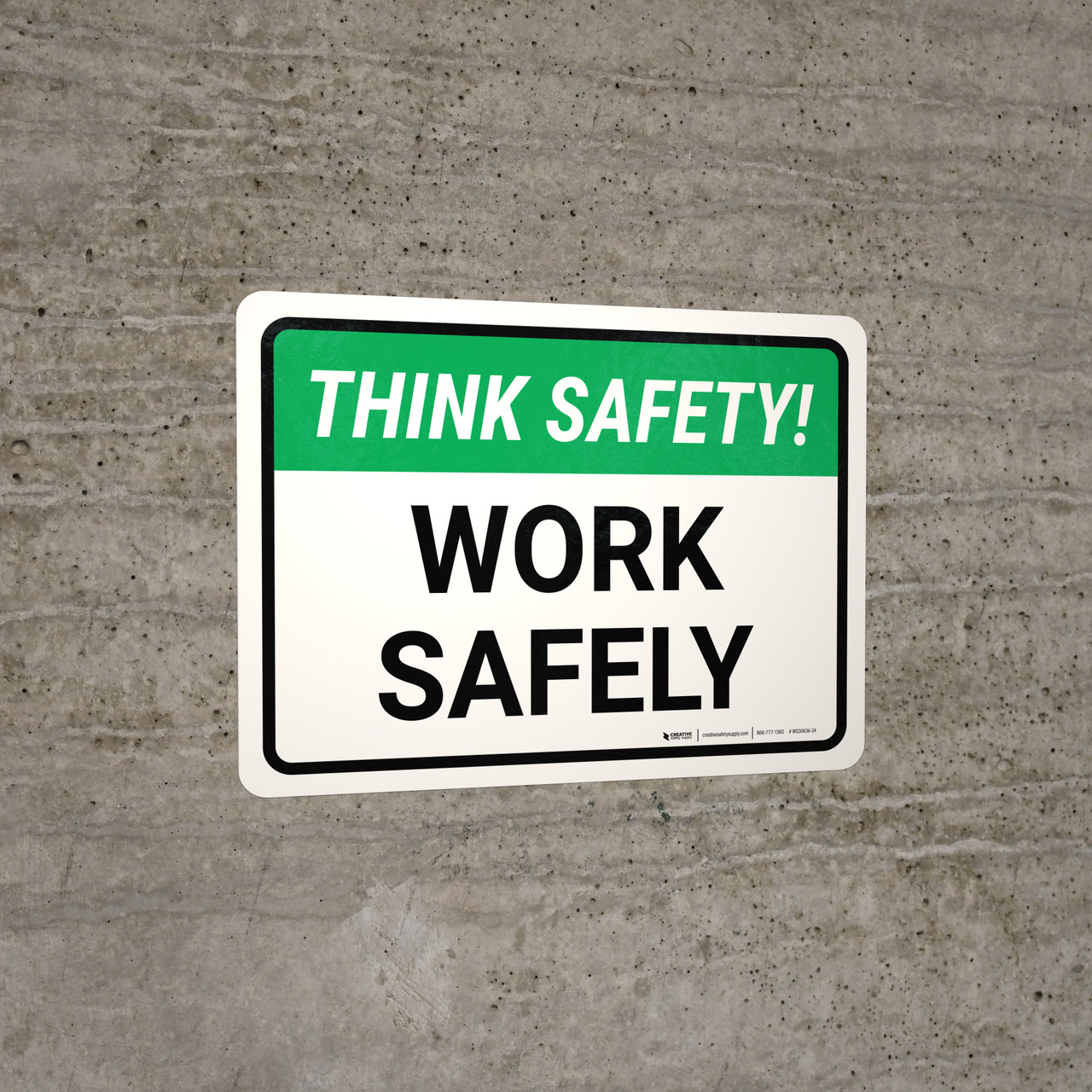 Think Safety: Work Safely Landscape - Wall Sign