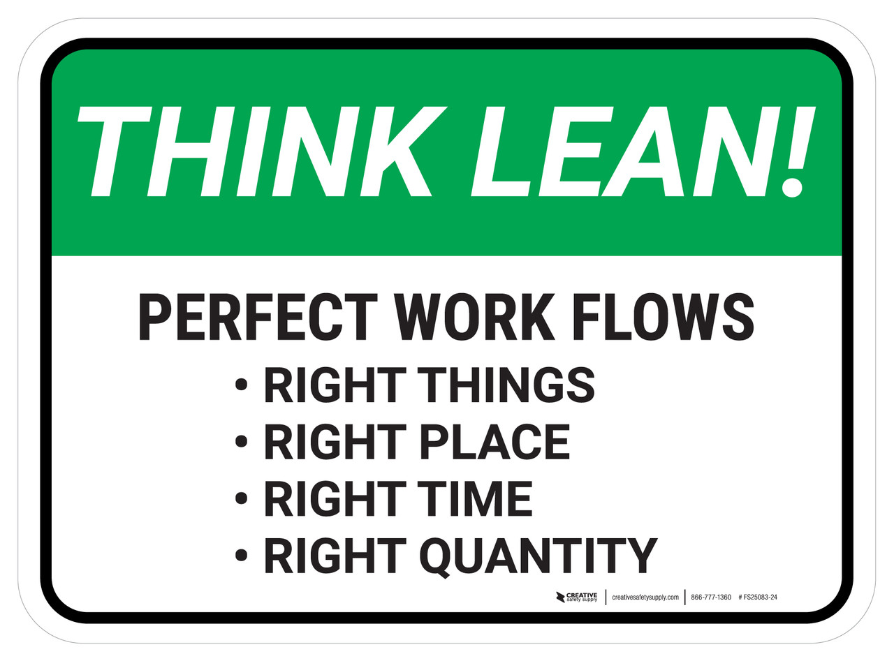 Think Lean: Perfect Work Flows Rectangular - Floor Sign