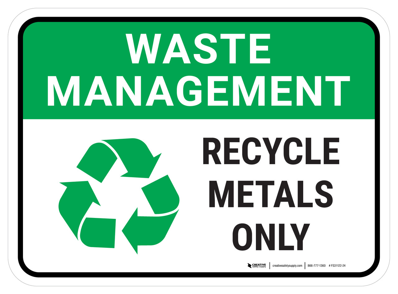 Waste Management: Recycle Metals Rectangular - Floor Sign