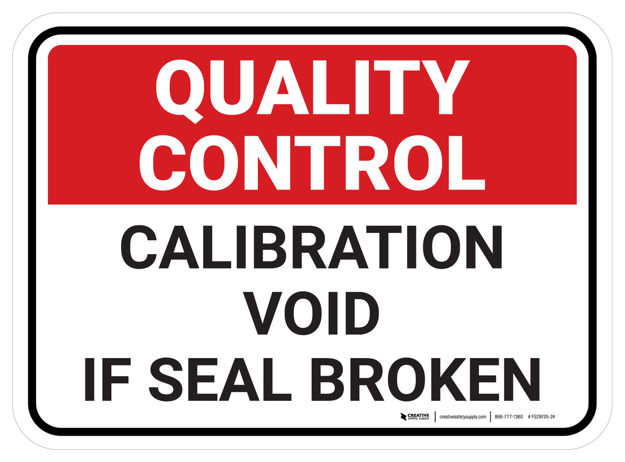 Quality Control: ISO Certification Seal Void if Broken Rectangle ...