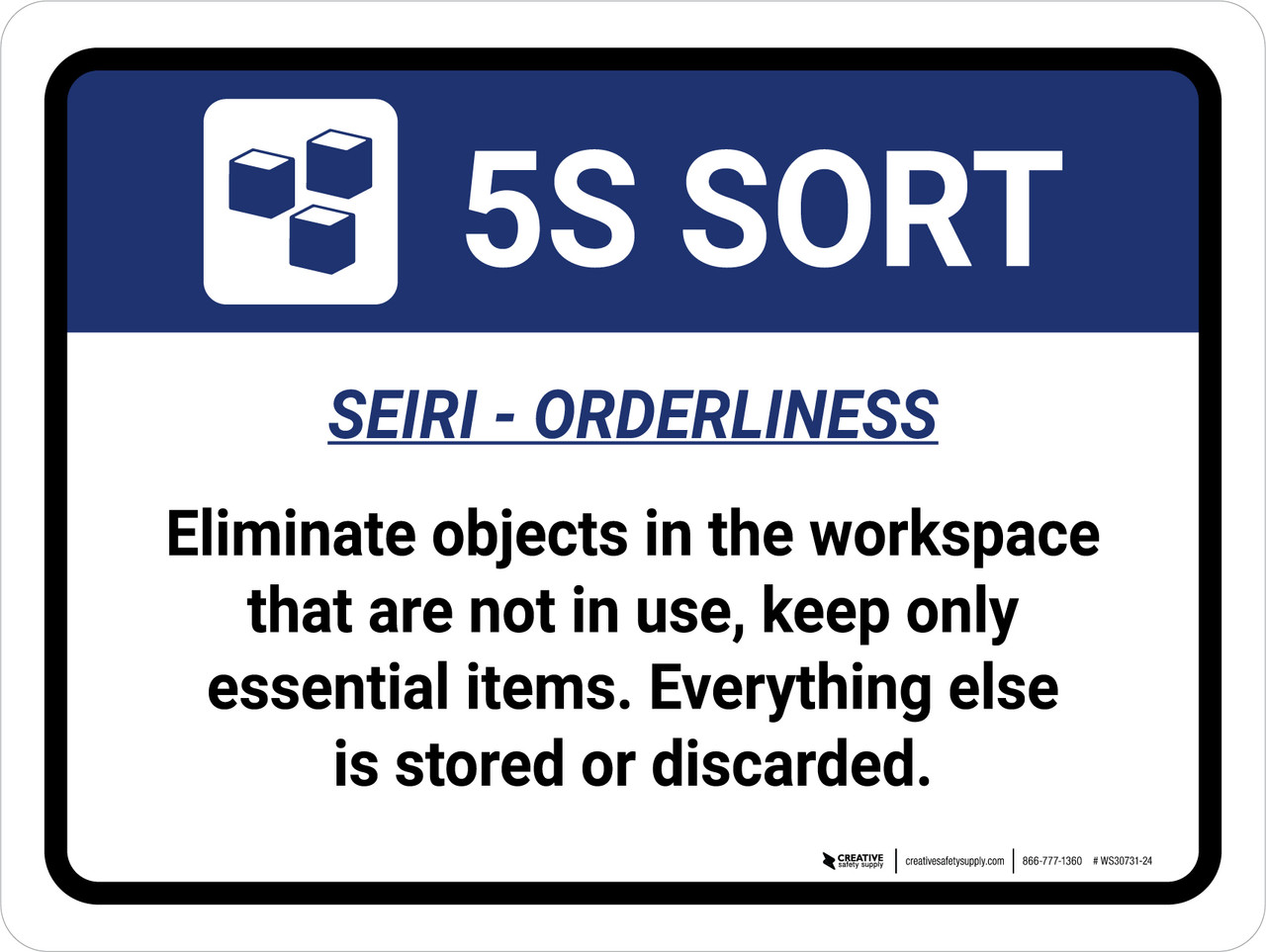 5S Sort Landscape - Wall Sign