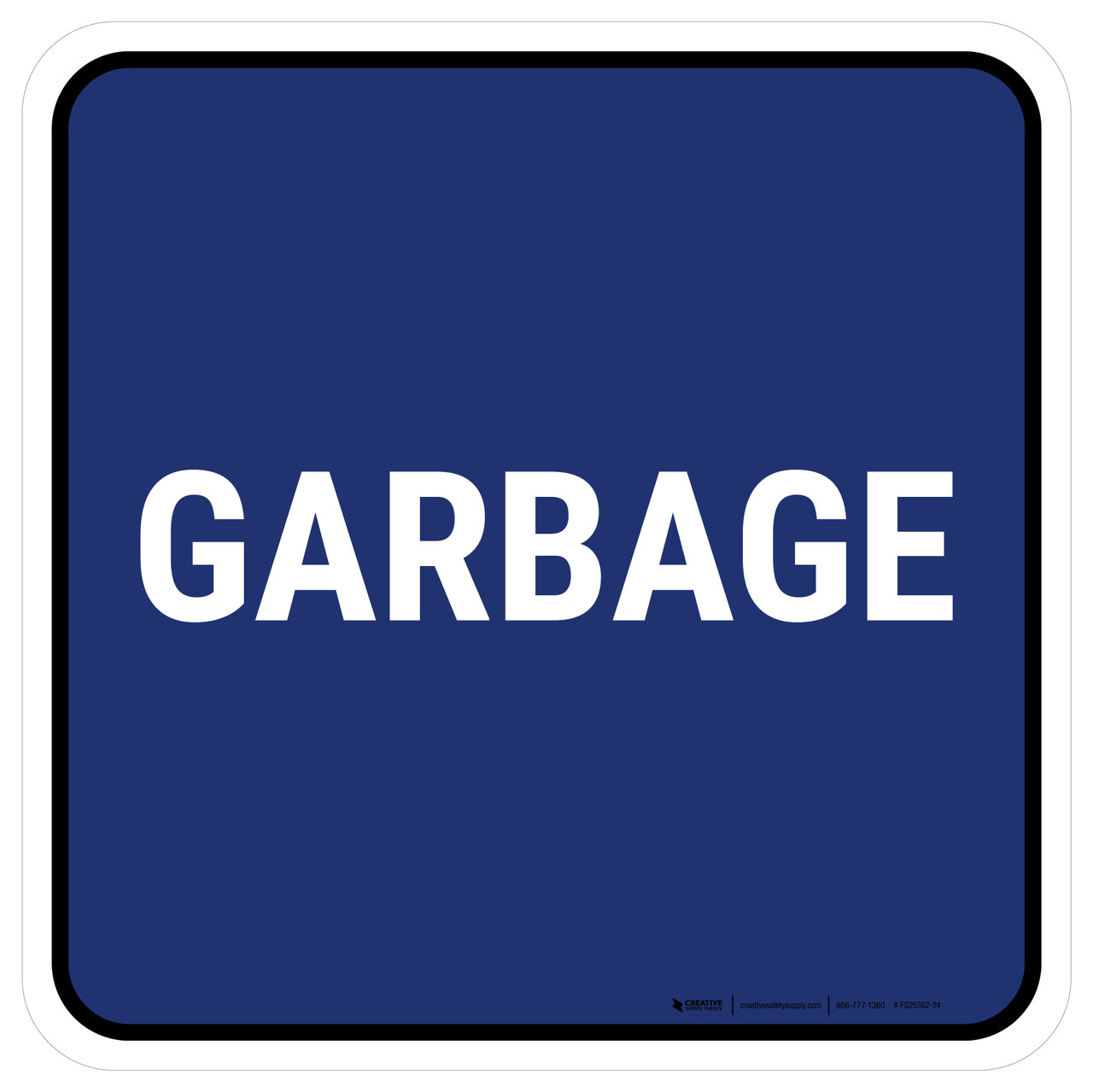 5S Garbage Blue Square - Floor Sign | Creative Safety Supply