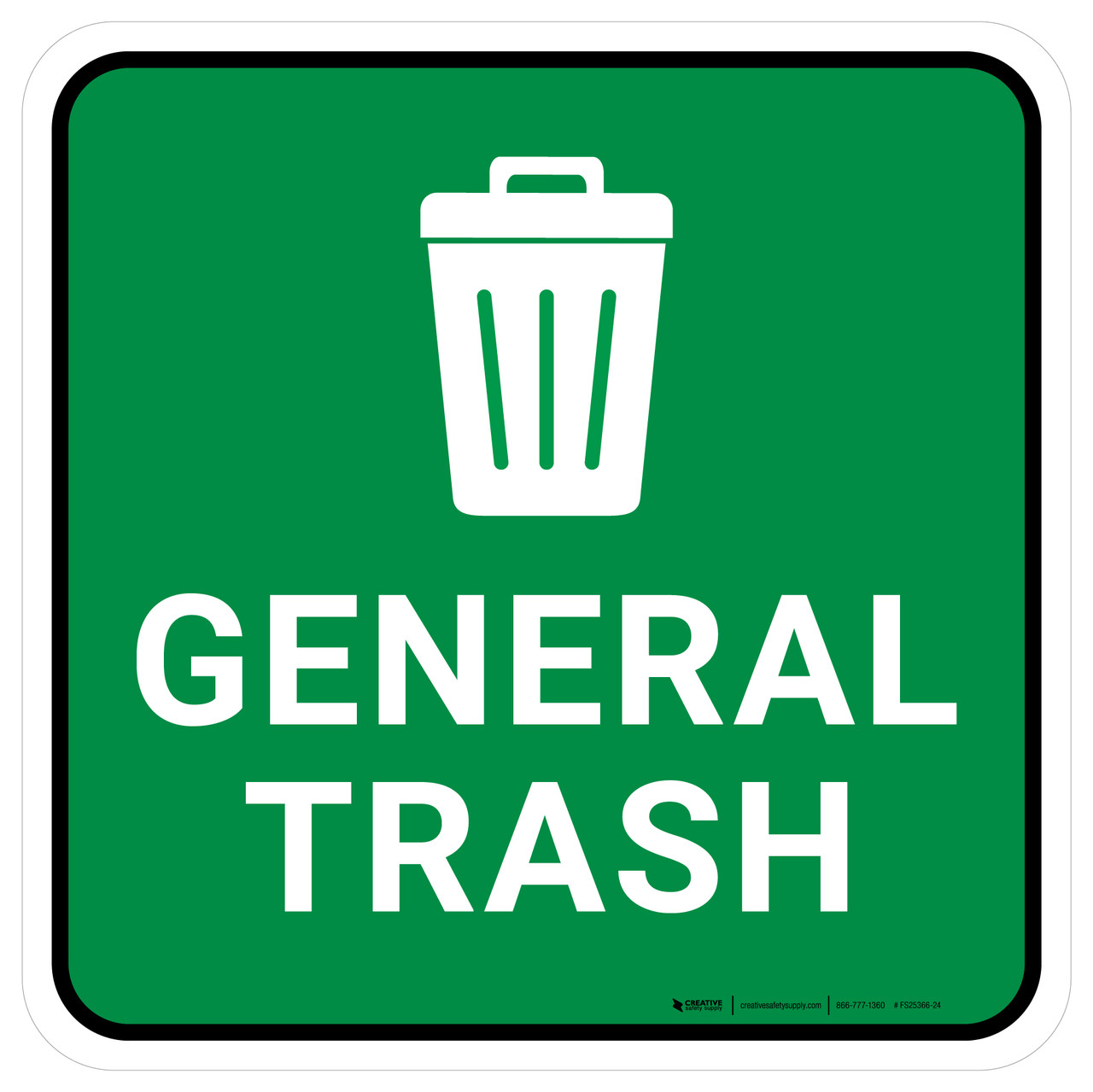 5S General Trash Square - Floor Sign