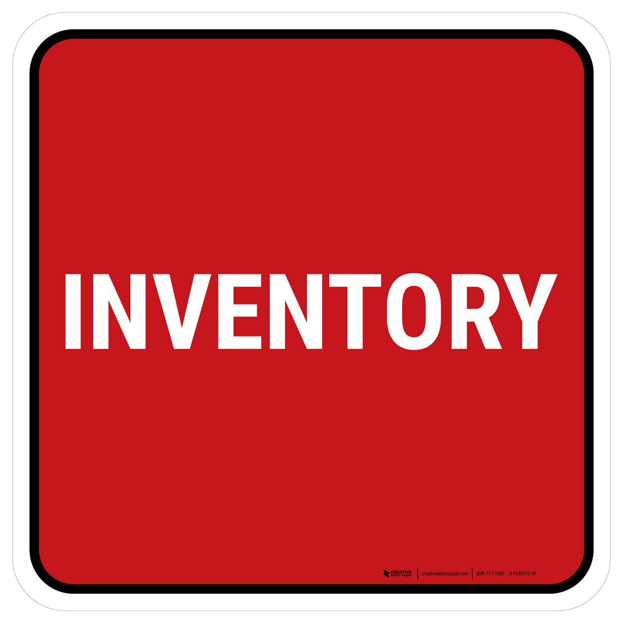 5S Inventory Red Square - Floor Sign