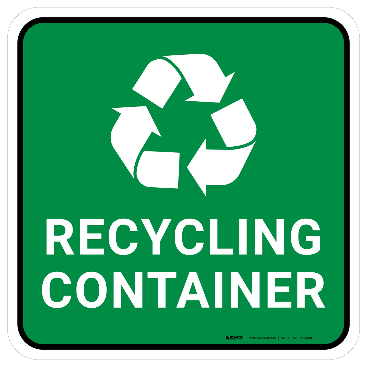 5S Recycling Container Square - Floor Sign