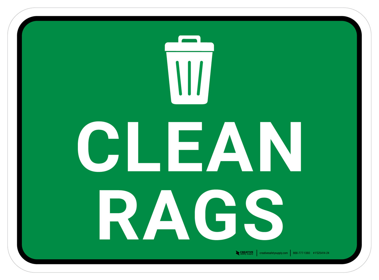 5S Clean Rags Rectangle - Floor Sign