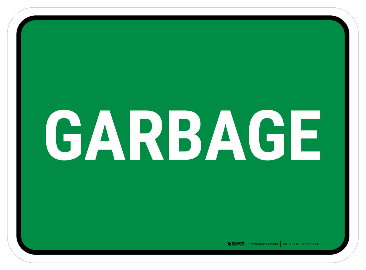 5S Garbage Green Rectangle - Floor Sign