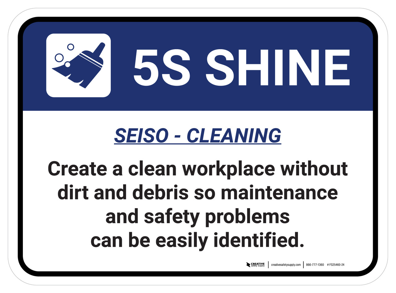 5S SHINE Rectangle - Floor Sign | Creative Safety Supply