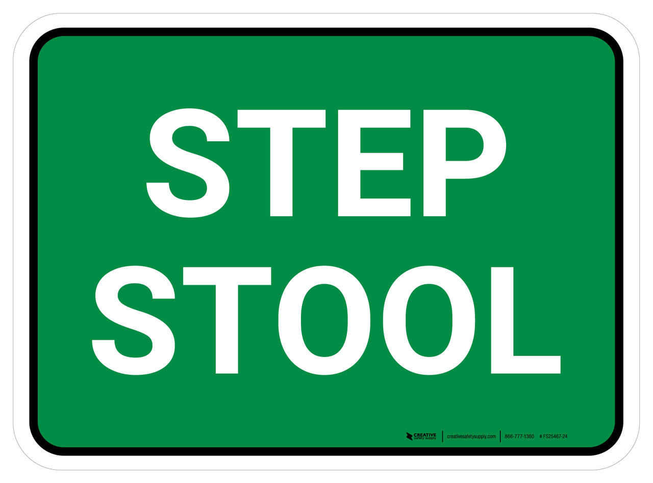 5S Step Stool Green Rectangle - Floor Sign
