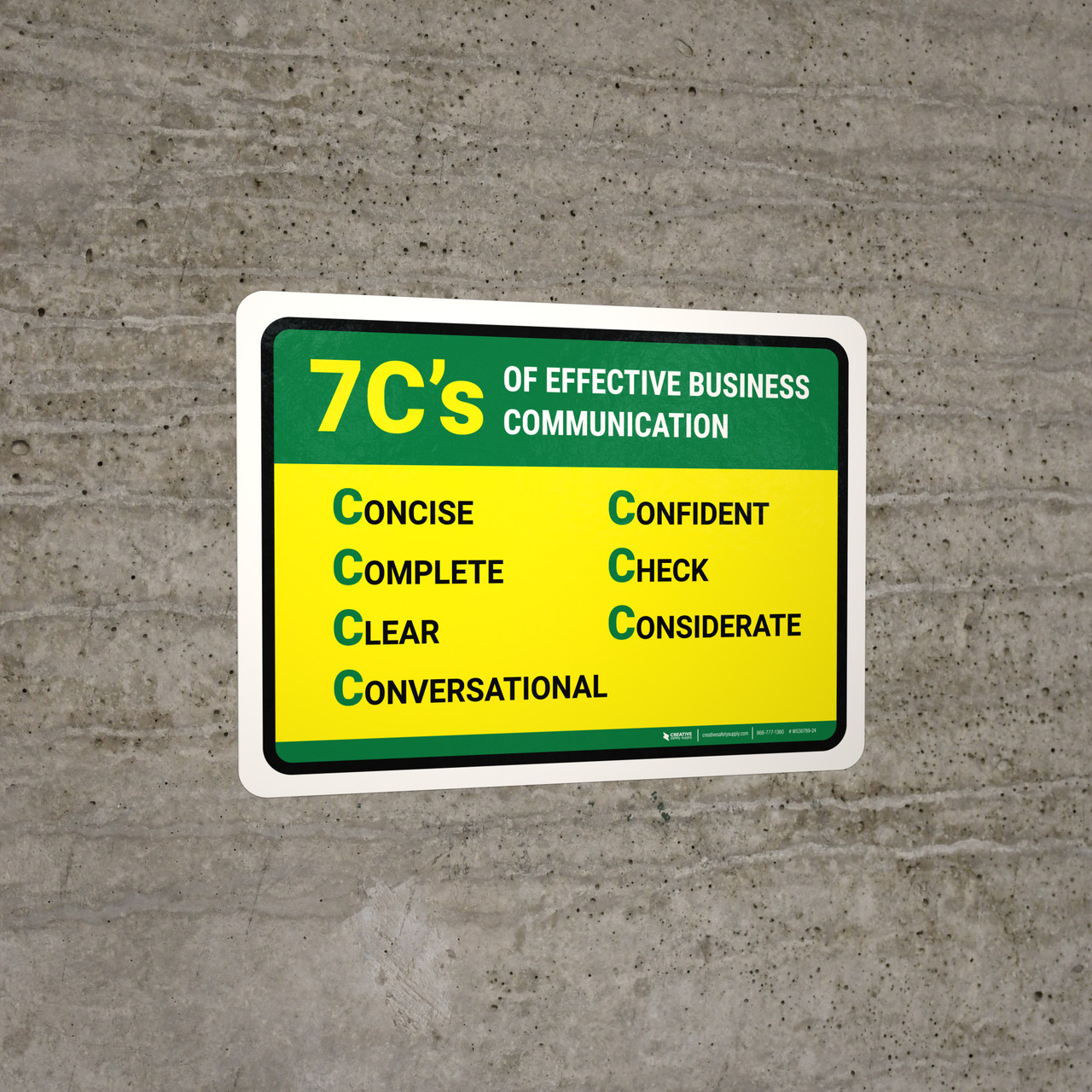7 C's of Effective Business Communication Landscape - Wall Sign