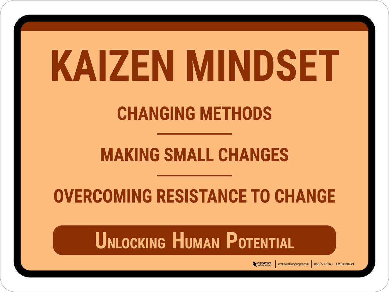 Kaizen Mindset Landscape - Wall Sign