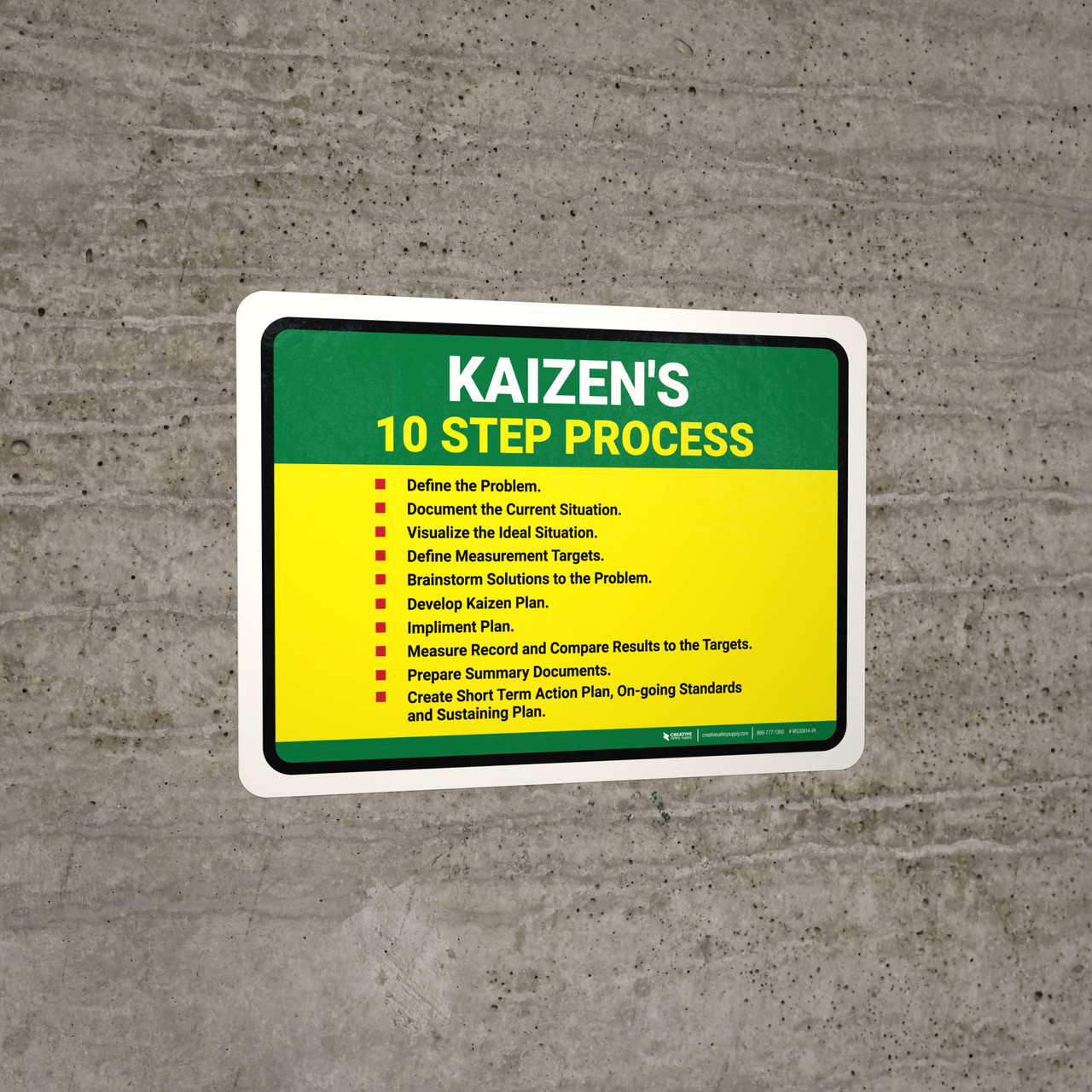 Kaizen's 10 step process Landscape - Wall Sign