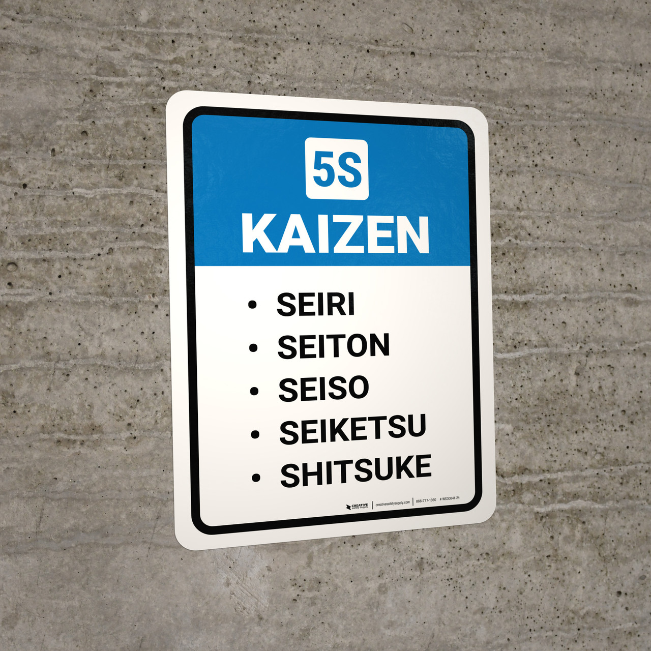 5S KAIZEN Portrait - Wall Sign | Creative Safety Supply