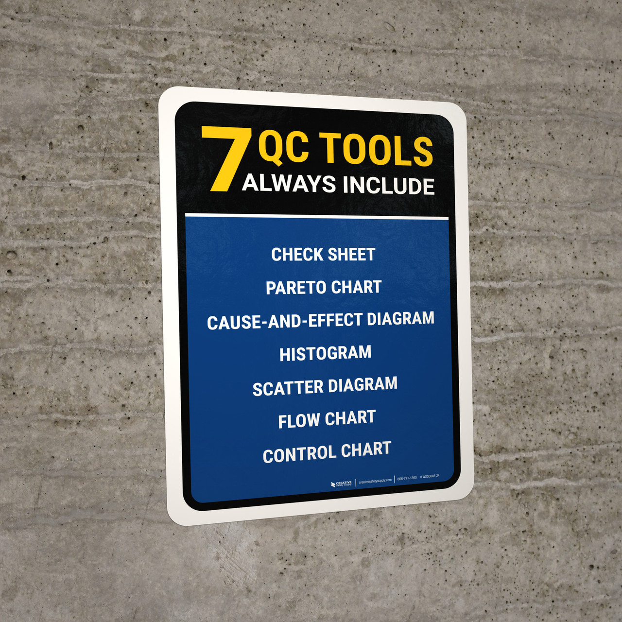7 QC Tools Portrait - Wall Sign