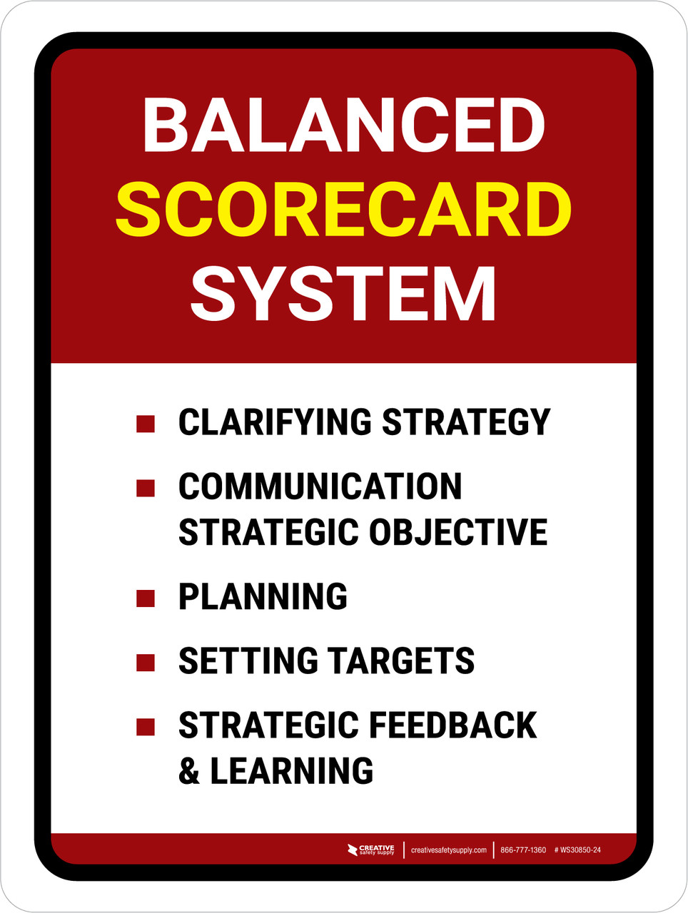 Balanced Scorecard System Portrait - Wall Sign