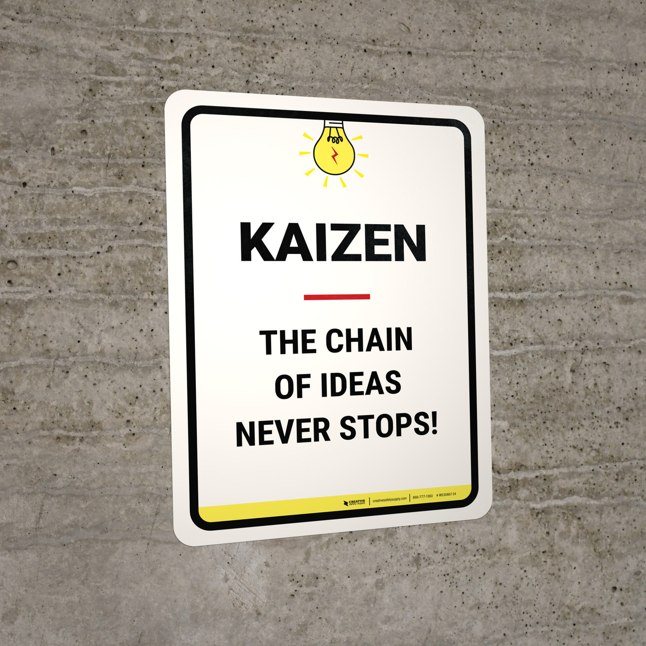 Kaizen The Chain Of Ideas Never Stops Portrait - Wall Sign | Creative ...