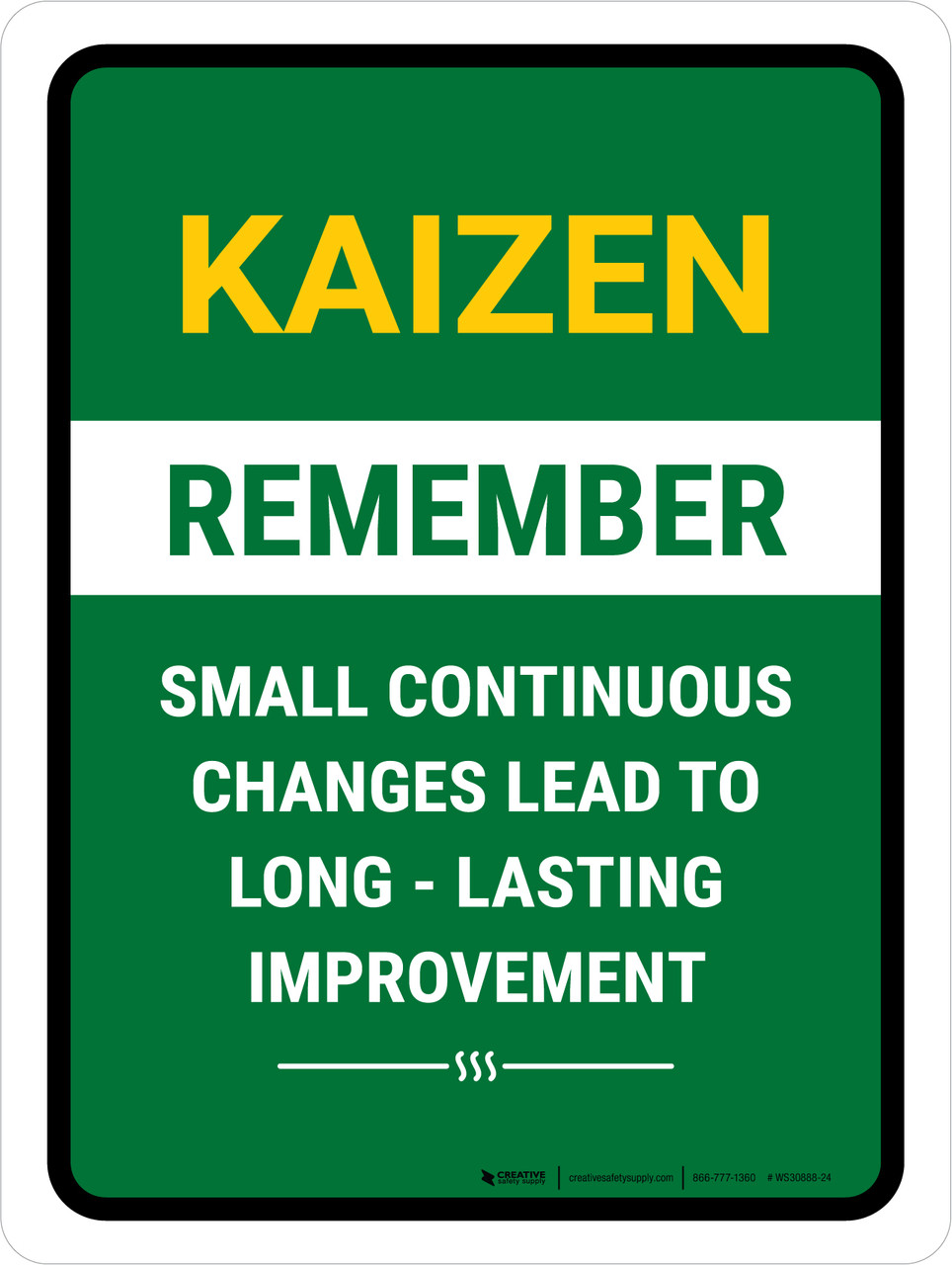 Remember Kaizen Portrait - Wall Sign
