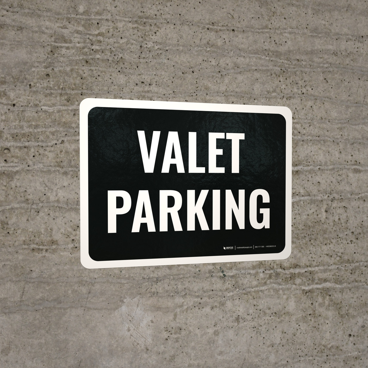 Valet Parking Sign Black Landscape - Wall Sign